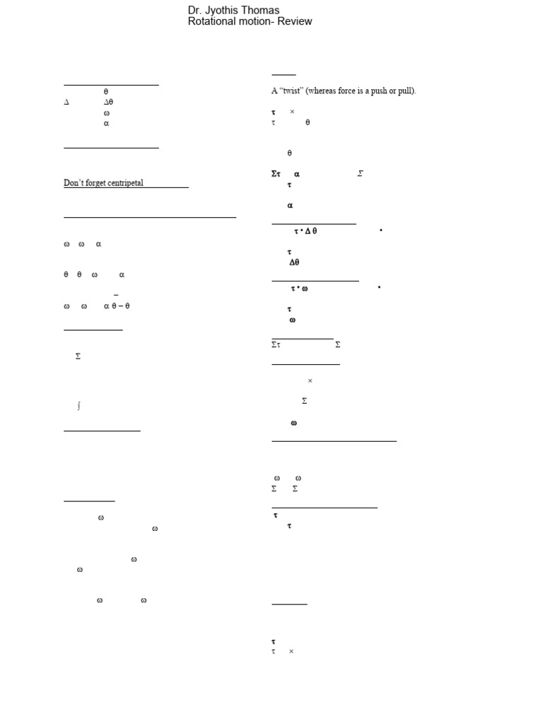 Rotaional Motion-Practice Questions | PDF | Rotation Around A Fixed ...
