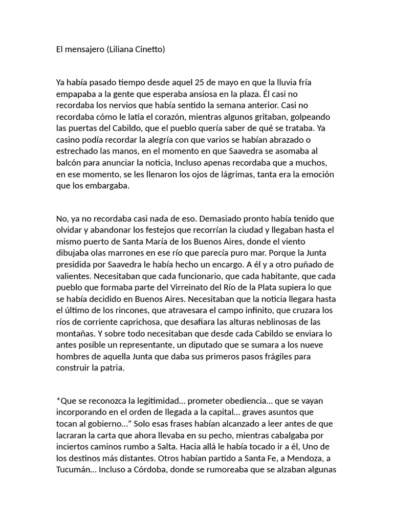 El mensajero hacia Salta | PDF