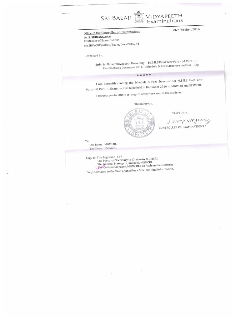 Schedules Fees Structure Notified | PDF