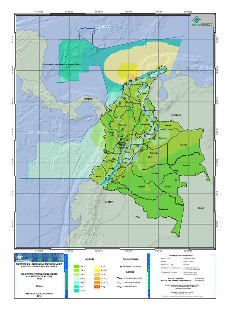 Mapa de Viento en Colombia 2015 | PDF | Colombia | Ciencias de la Tierra