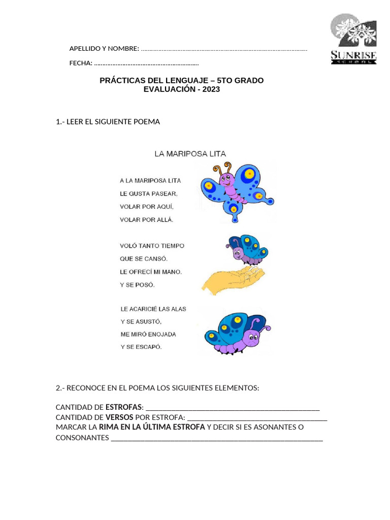 Evaluación Poesía | PDF