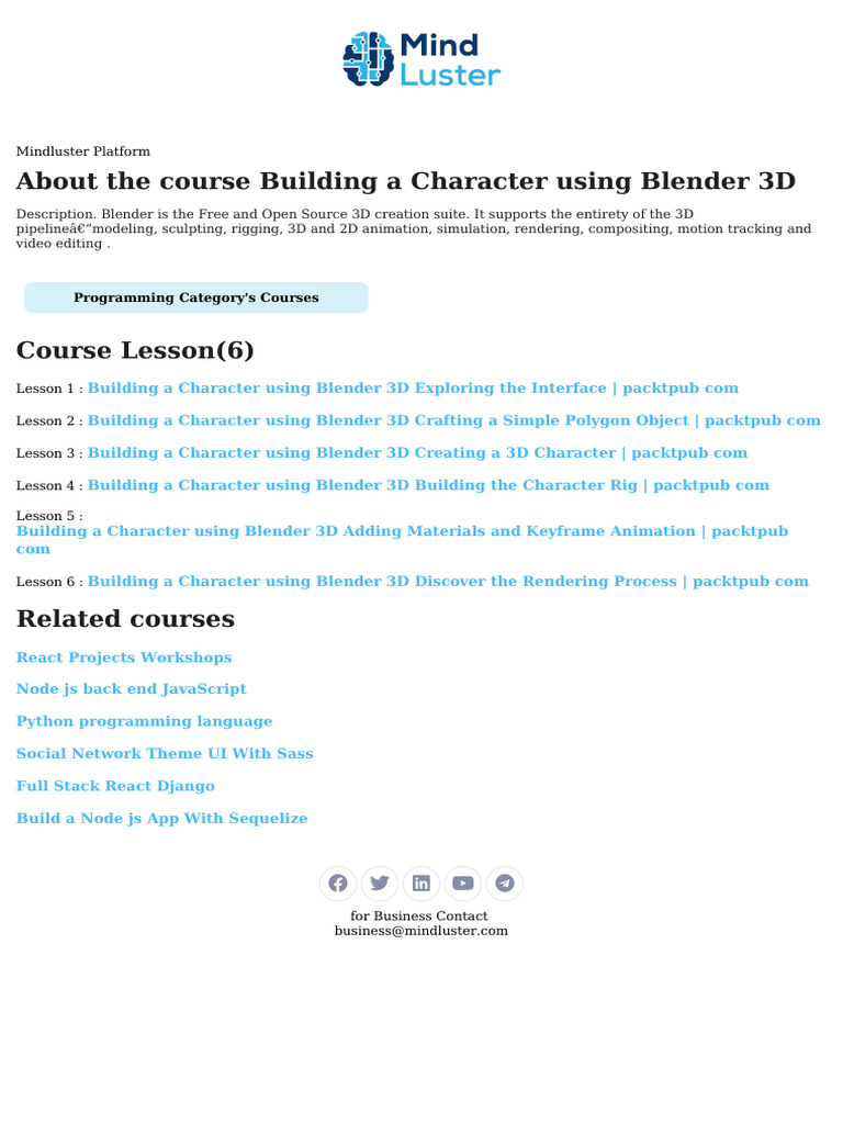 Blender 3D Character Creation Course | PDF