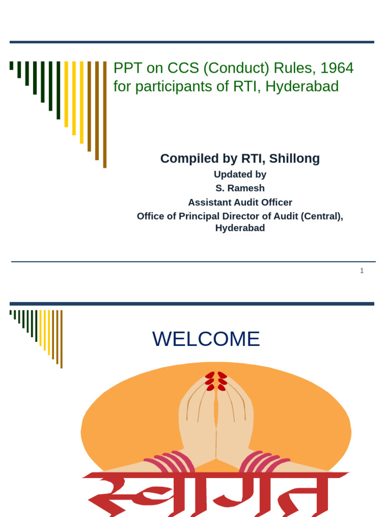 Conduct Rules PPT RTI | PDF | Property | Integrity