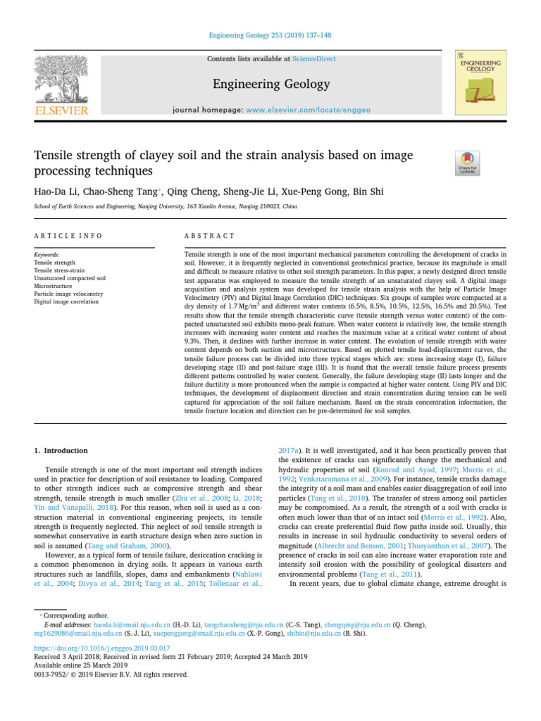 2019 IP Clay Tensile Strength | PDF | Strength Of Materials | Fracture