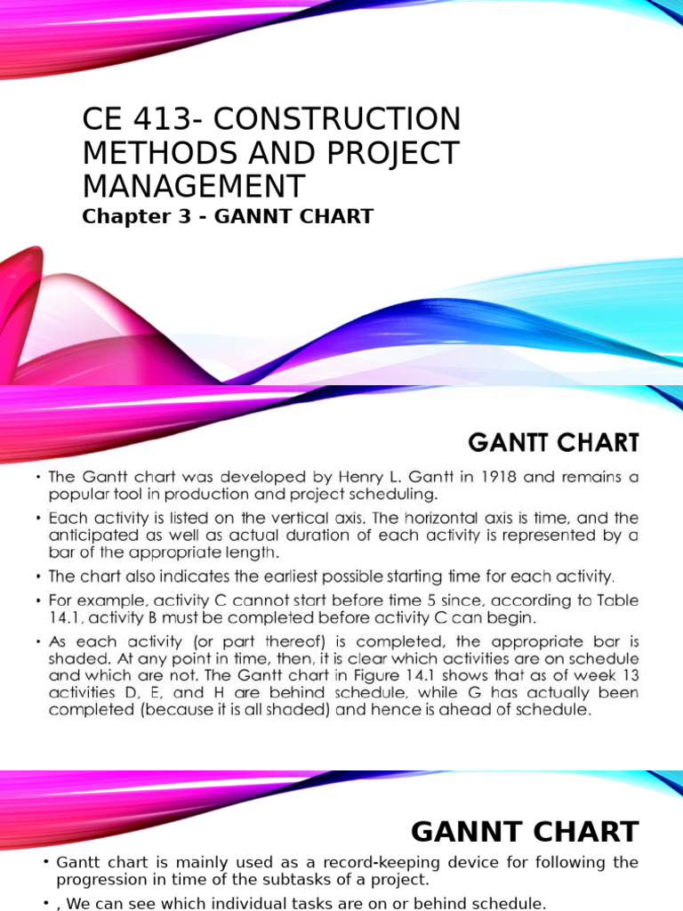 Ce 413 Gannt Chart Example Copy | PDF