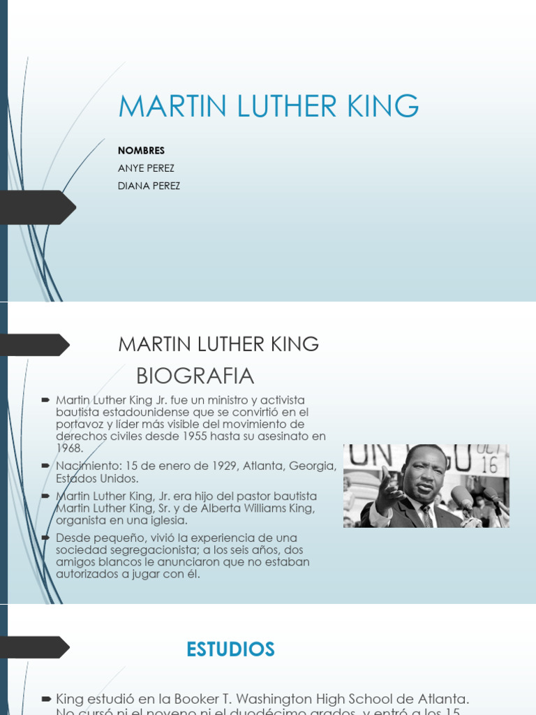 Biografía de Martin Luther King Jr. | PDF | Martin Luther King hijo.