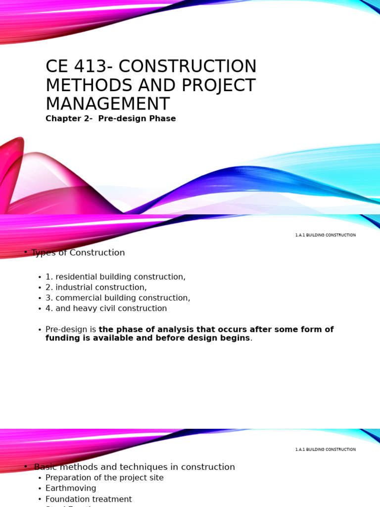 CE-413-Building-Construction-Pre-design-phase-preparation-of-the ...