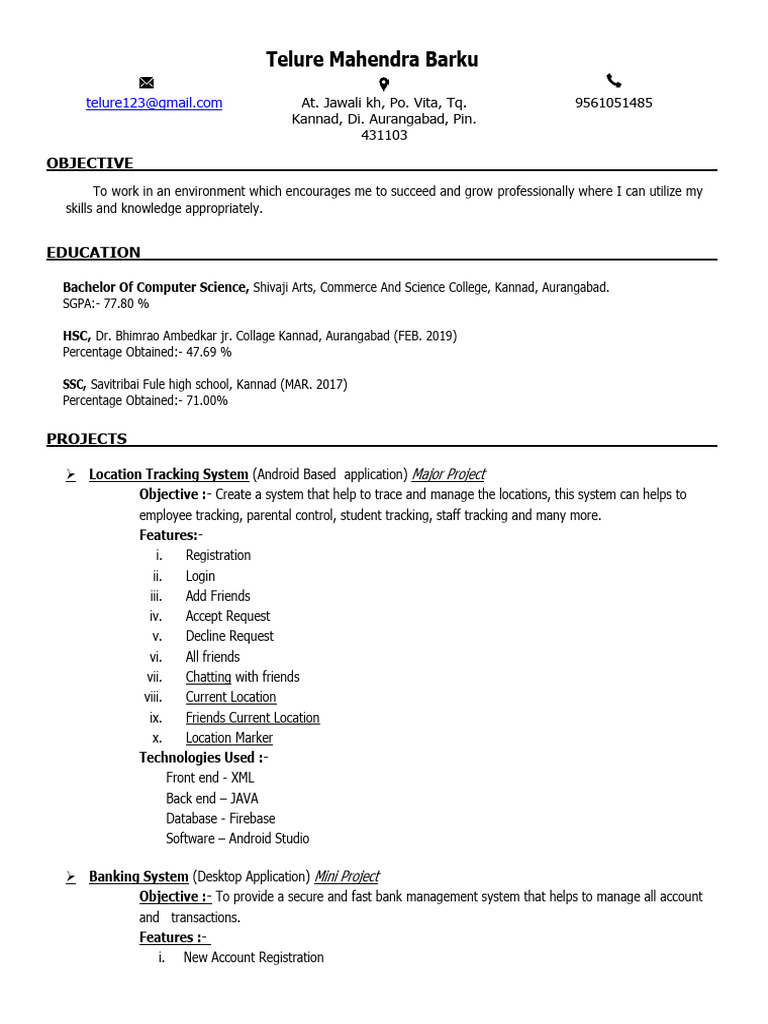 Mahendra Telure Updated Resume | PDF | Java (Programming Language ...