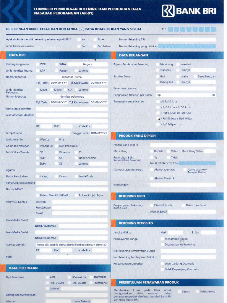 Formulir Pembukaan Rekening566 241101 155144 | PDF
