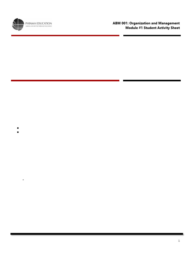 ABM 001 ORGANIZATIONAL MANAGEMENT | PDF | Swot Analysis | Marketing
