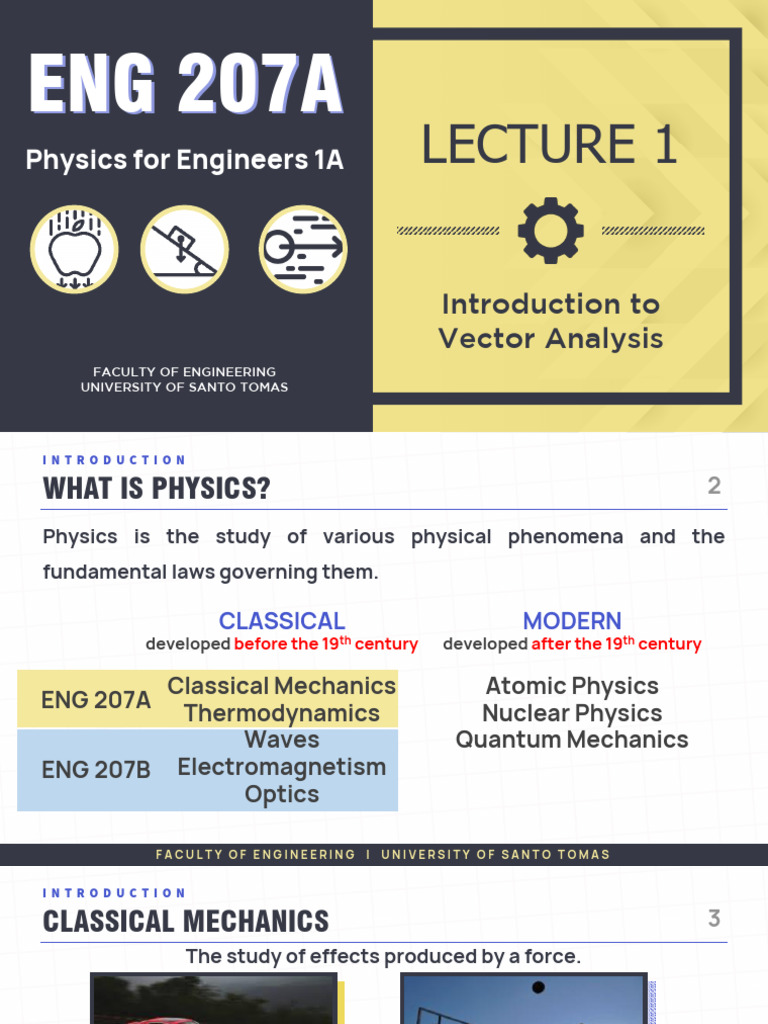 Lecture 1 - Intro To Vector Analysis | PDF | Euclidean Vector | Coordinate System
