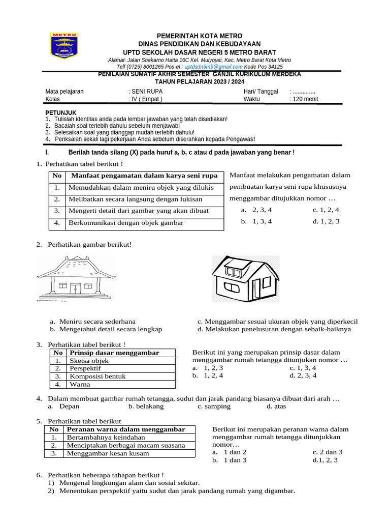 Soal Uas - Seni Rupa | PDF