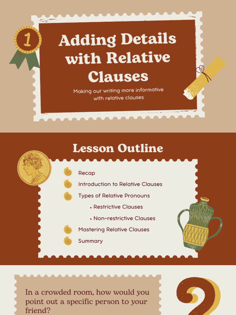 Adding Details With Relative Clauses | PDF | Clause | Subject (Grammar)