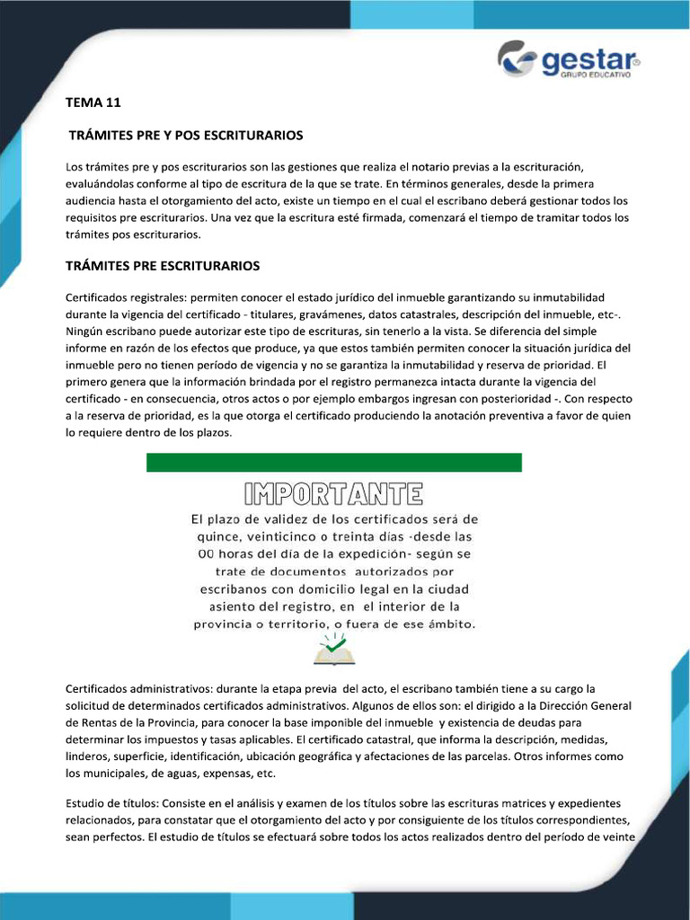 TEMA 11 - Asistente de Escribania | PDF