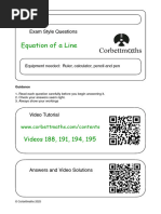 Corbettmaths: Equation of a Line Practice | PDF | Line (Geometry ...