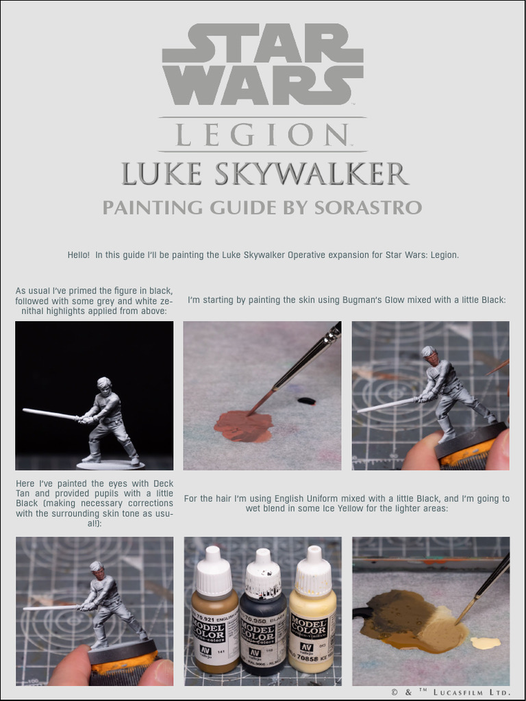 Luke Skywalker Painting Guide | PDF | Grey | Color