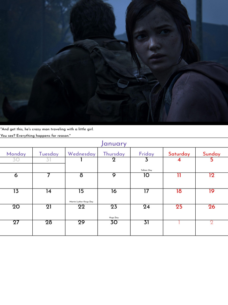 1 - Jan - Tlou - Cal - Sheet1 | PDF