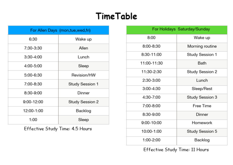 Timetable IIT | PDF