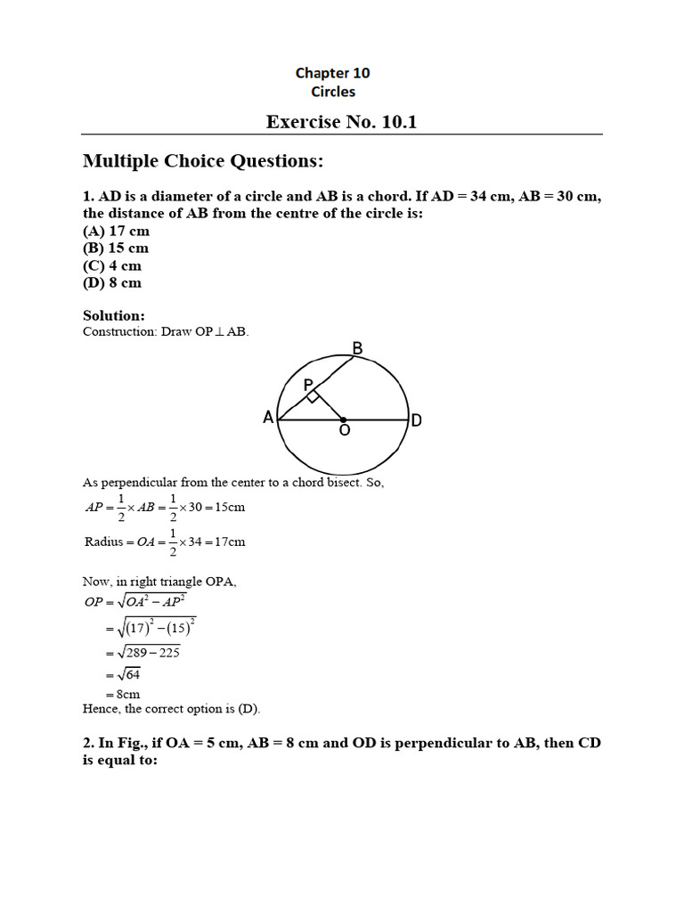 Circles Revision Questions (24-25) | PDF | Circle | Perpendicular
