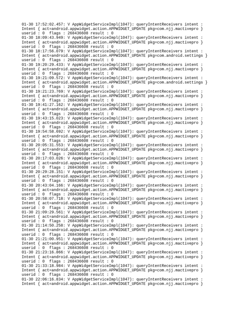Appwidget History Log1 | PDF