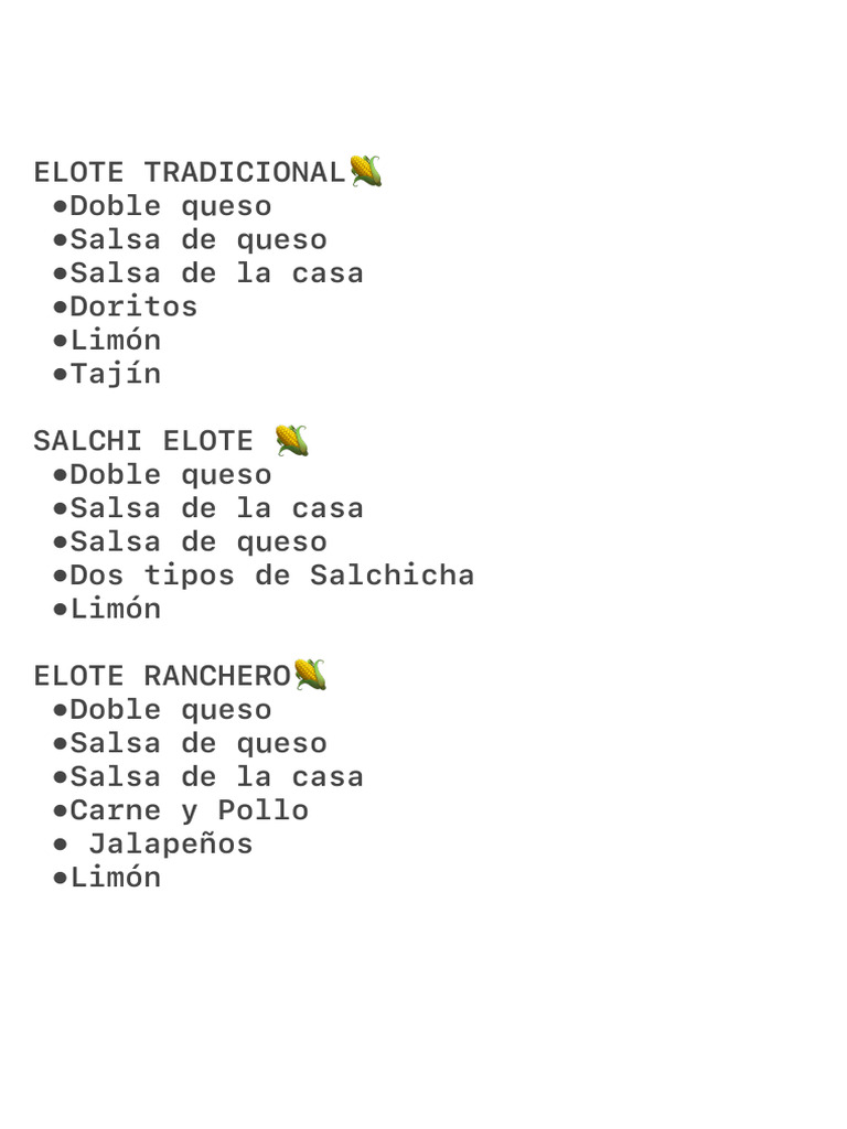 Elote Tradicional? | PDF