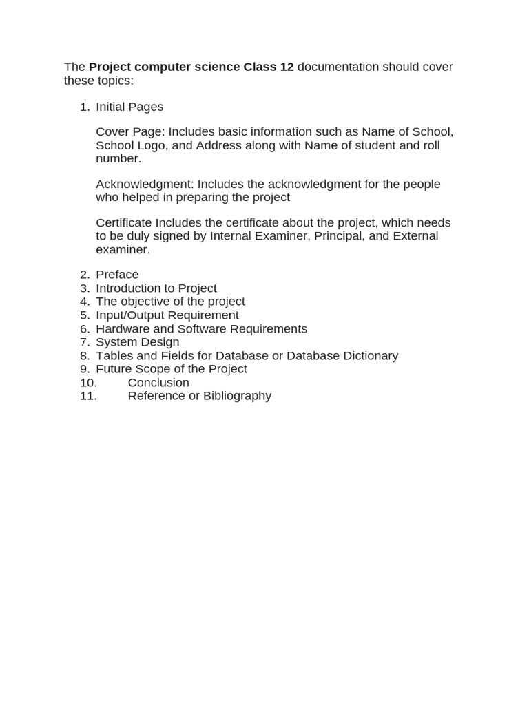 Class 12 CS Project Guide | PDF