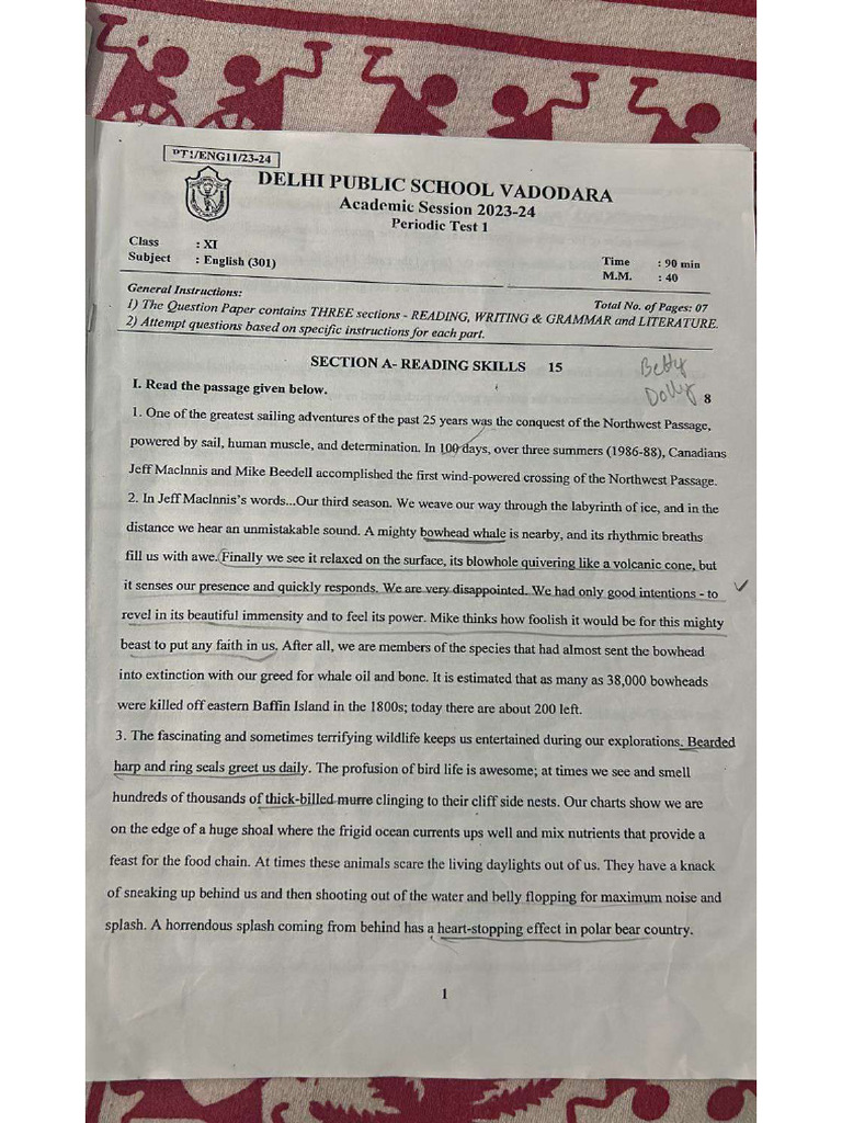 DPS Test Papers | PDF