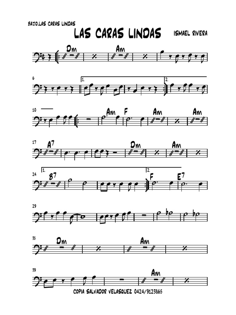 Las Caras Lindas - Bajo | PDF