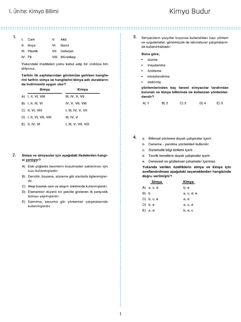 Kimya Bilimi | PDF