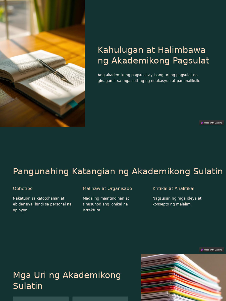 Kahulugan at Halimbawa NG Akademikong Pagsulat | PDF