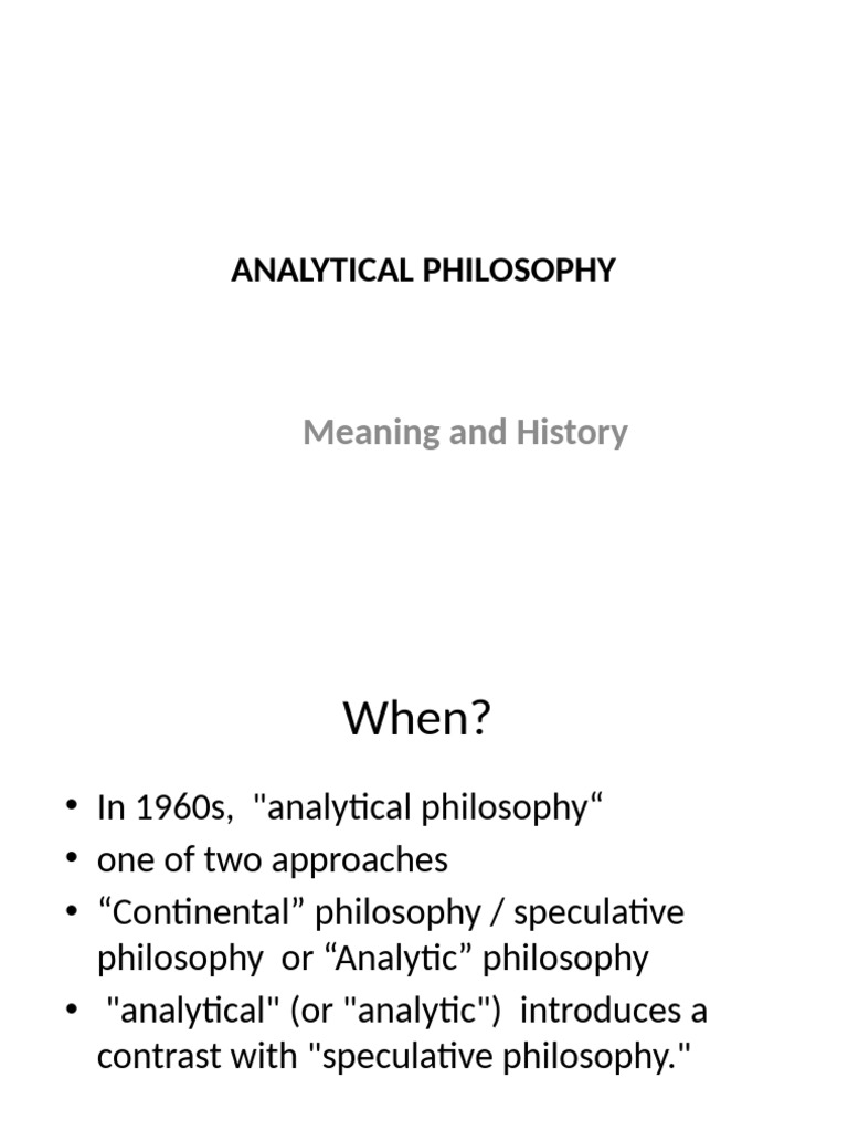 Overview of Analytic Philosophy | PDF | Argument | Analytic Philosophy