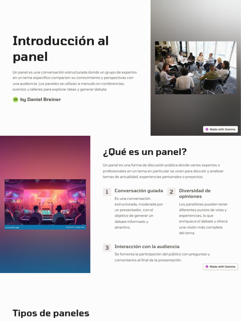 Introducción al Panel de Discusión | PDF | Experiencia