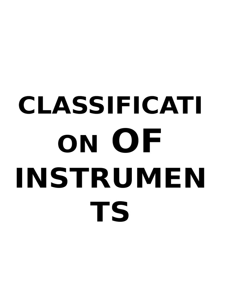Classification of Instrument | PDF