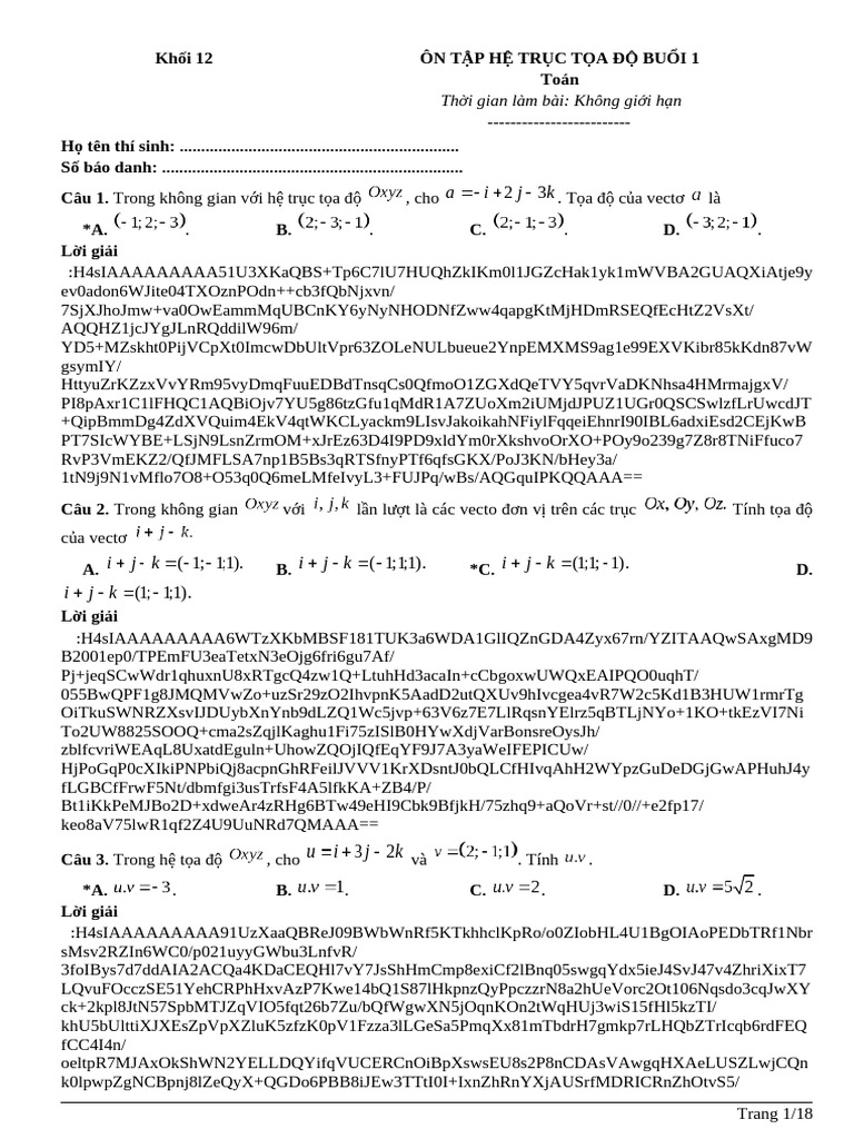 ON TAP HE TRUC TOA DO BUOI 1 9edb6e 24 11 2024 | PDF