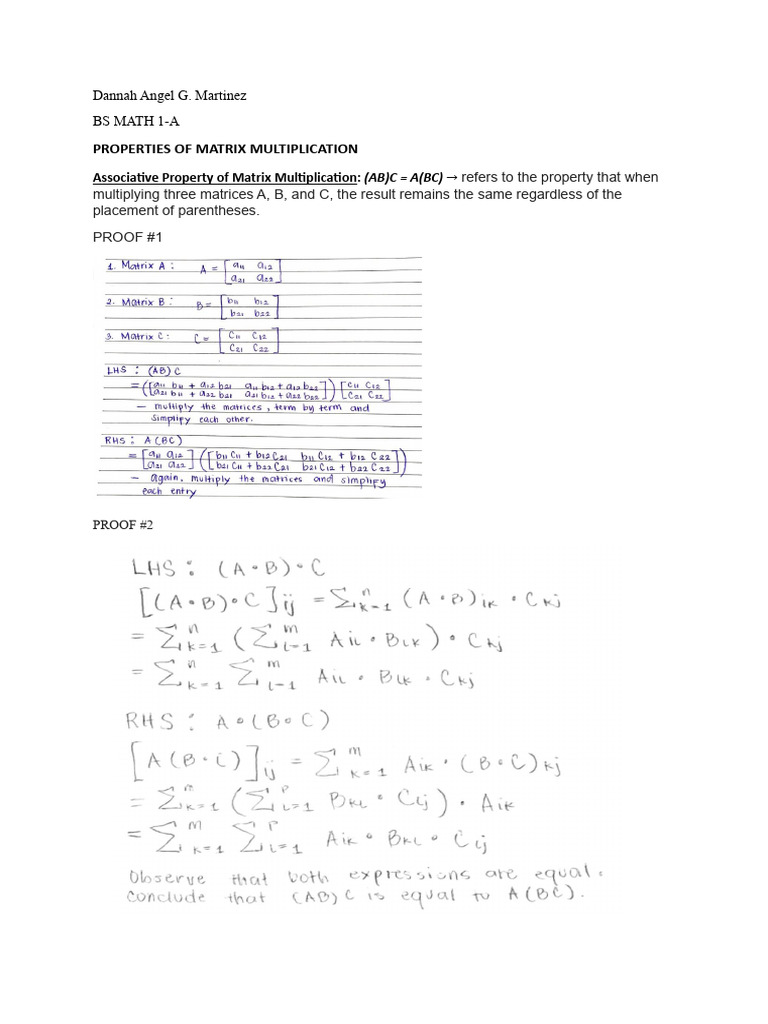 Martinez Dannah Angel (Matrix Multip.-Associative) | PDF