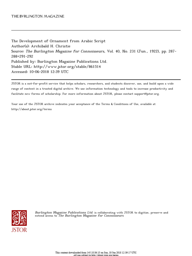 Arabic Script to Ornament Evolution | PDF