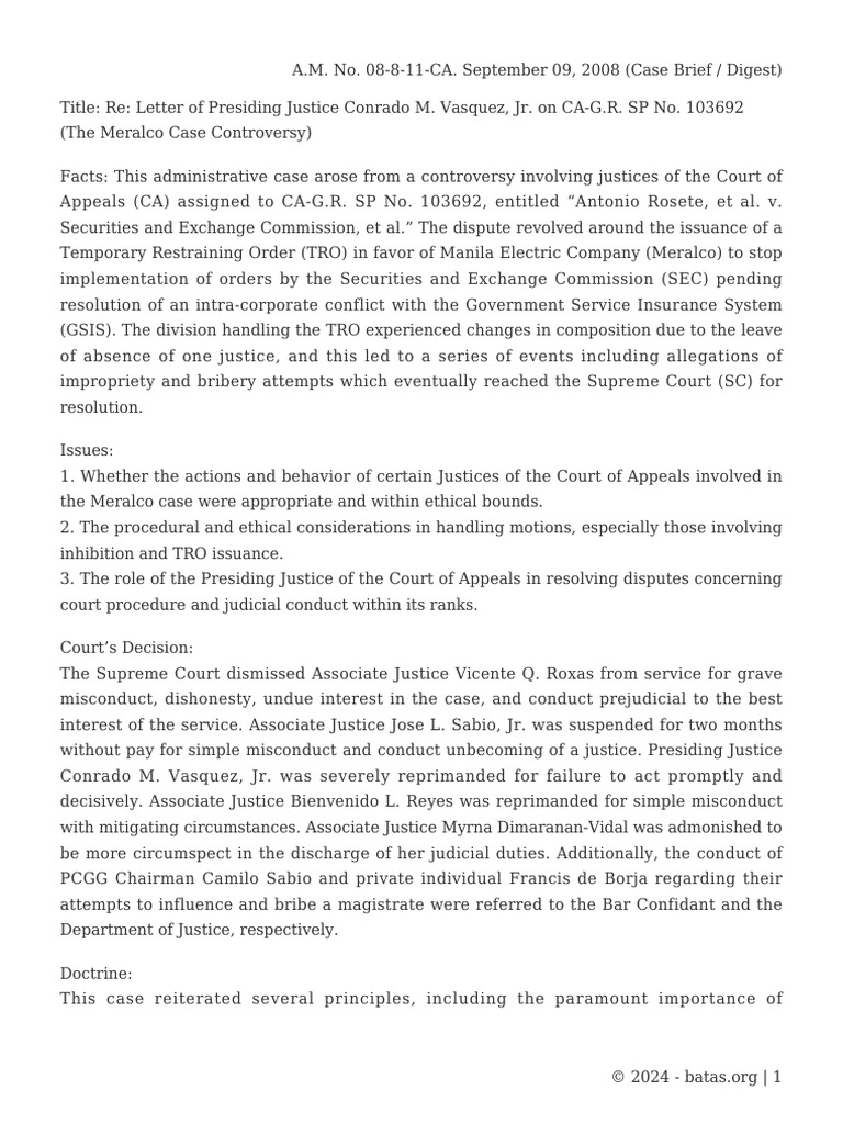 Re Letter of Presiding Justice | PDF | Supreme Court Of The United ...