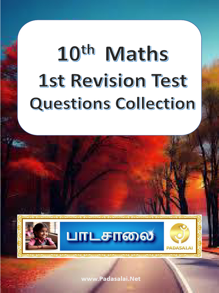10th Maths EM - 1st Revision Exam - Question Papers Collection - English Medium Padasalai-Net ...