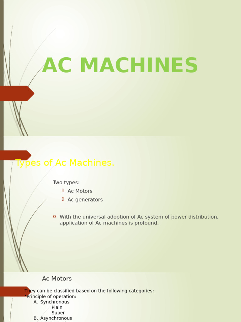 AC MACHINES notes | PDF | Electric Motor | Electrodynamics AC MACHINES notes | PDF | Electric Motor | Electrodynamics