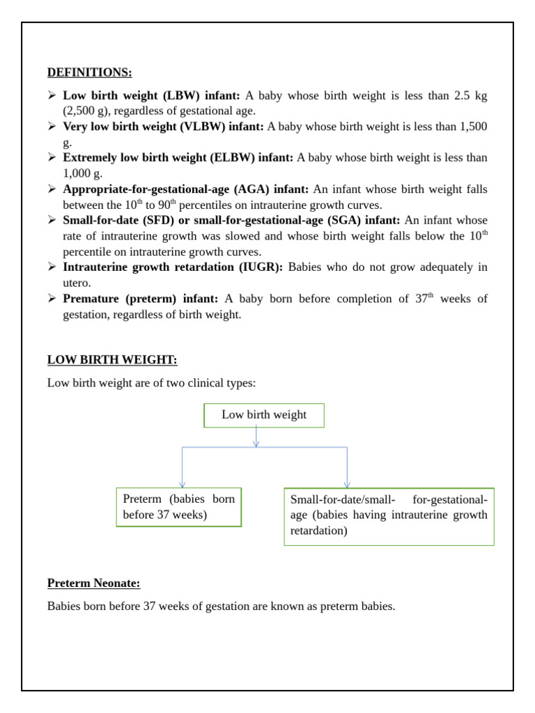 Understanding Low Birth Weight Infants | PDF | Low Birth Weight ...