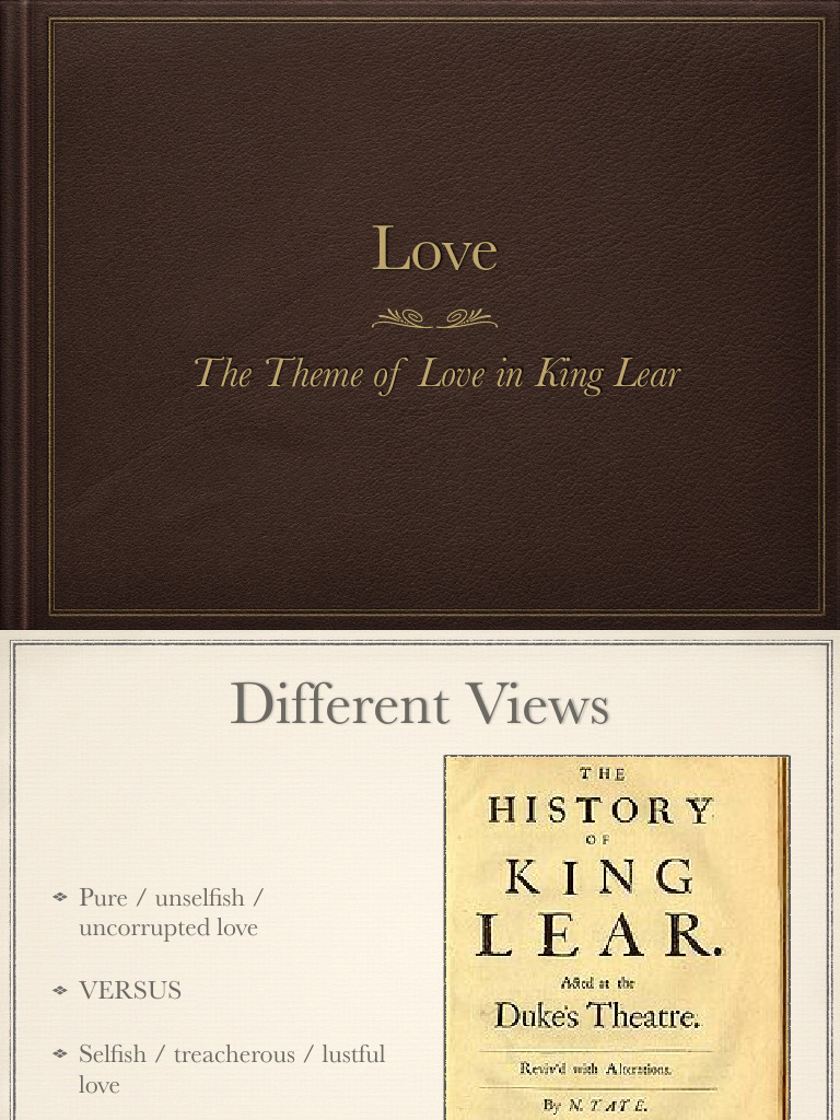 King Lear - Theme of Love - Slideshow | PDF | King Lear | Shakespearean ...