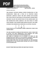 General Science Exam Grade 8 | PDF | Human Body | Lung