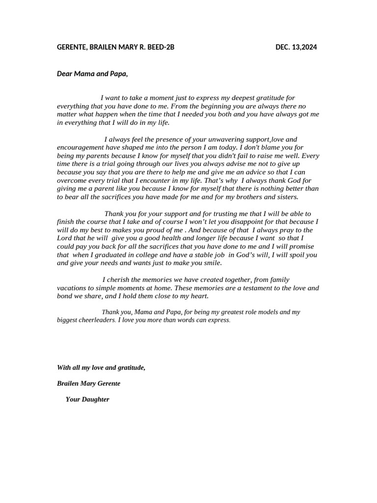 Prof Ed 102 Letter | PDF