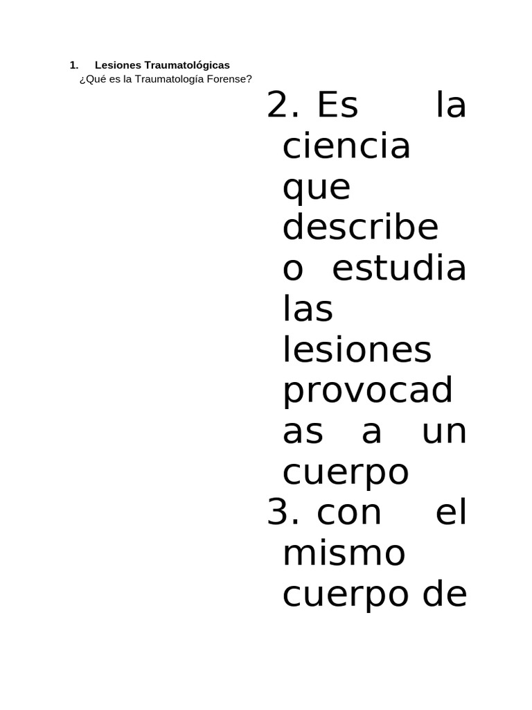 Lesiones Traumatológicas y Su Clasificación | PDF | Traumatologia ...