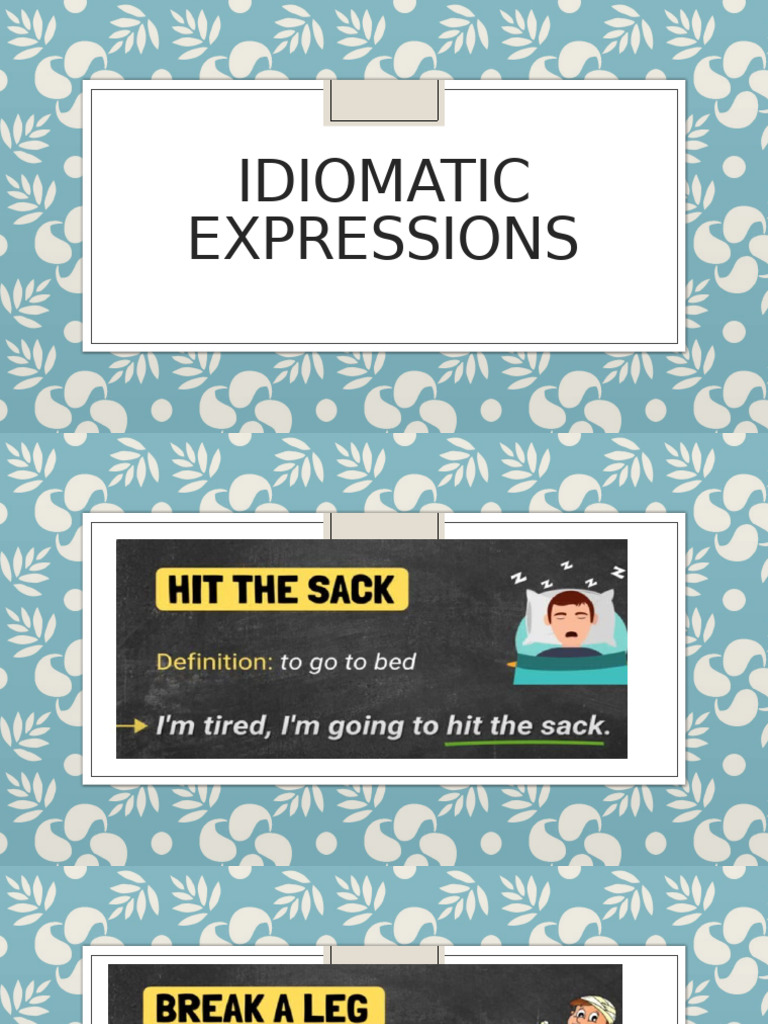 Idiomatic Expressions | PDF