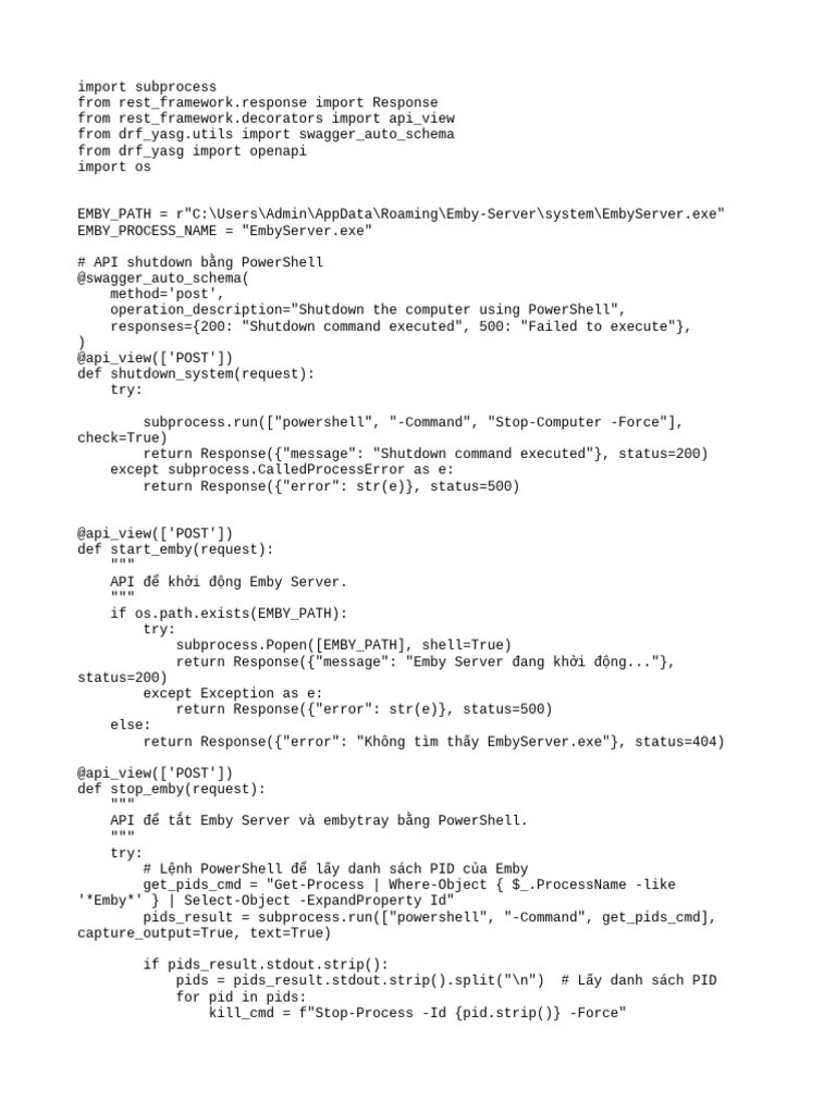 Emby Server Control API with PowerShell | PDF