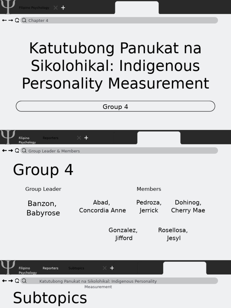 Katutubong Panukat Na Sikolohikal Indigenous Personality Measurement 3 ...