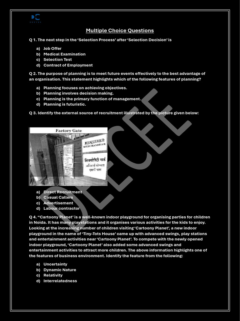 MCQ's Business Answer Key | PDF | Securities (Finance) | Capital Structure