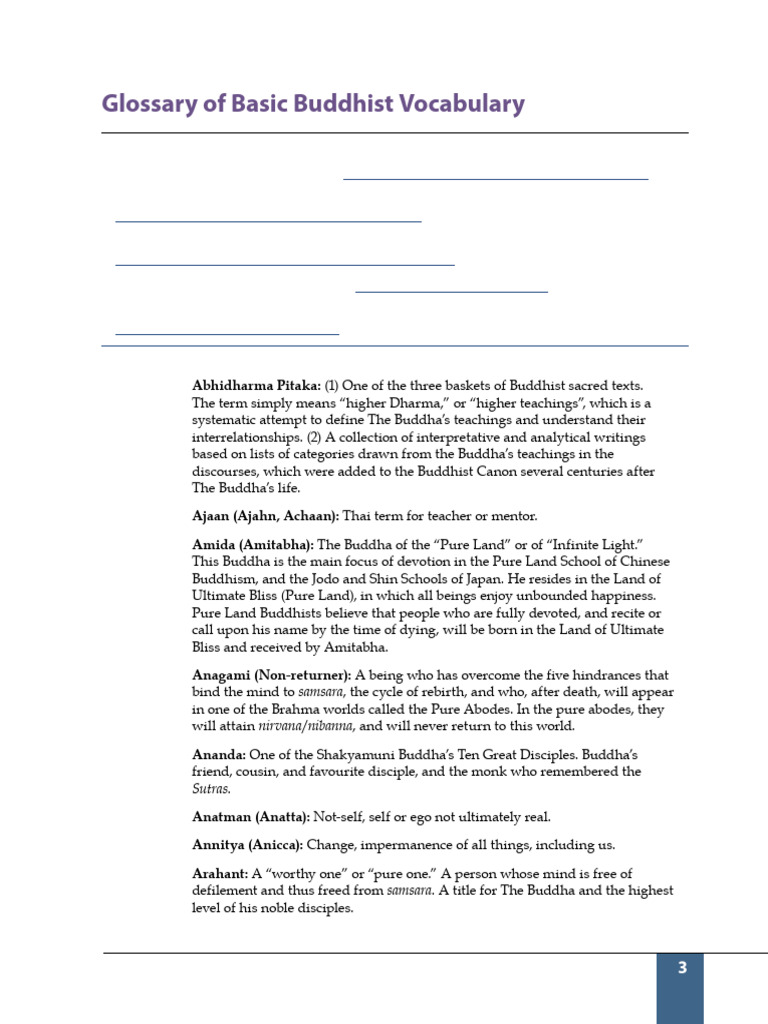Glossary of Buddhist Philosophy | PDF | Enlightenment In Buddhism ...