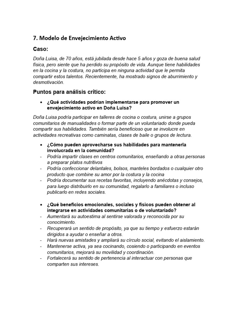 Modelo de Envejecimiento Activo | PDF | Vejez | Ciencias del comportamiento